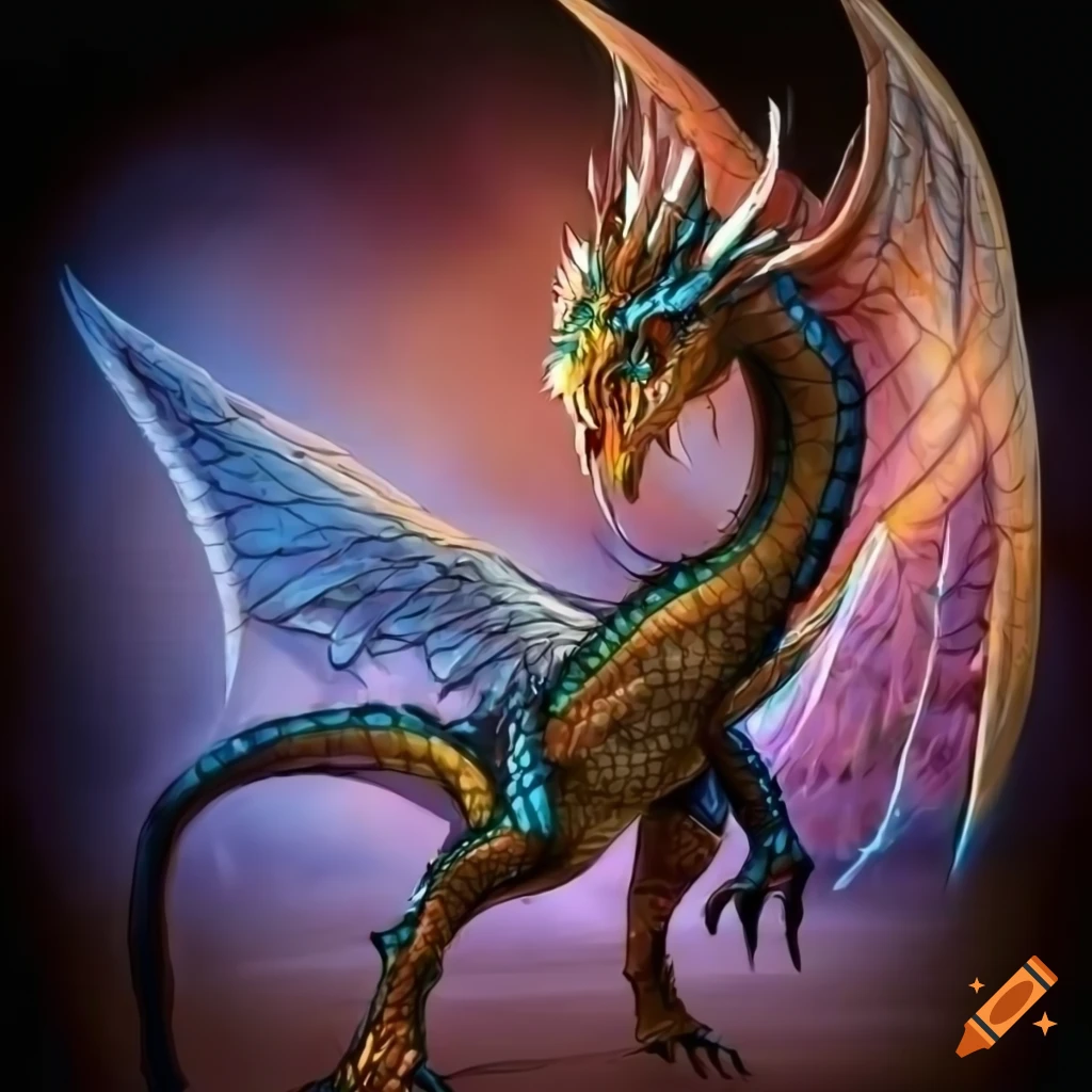 Long-necked fantasy dragon on Craiyon