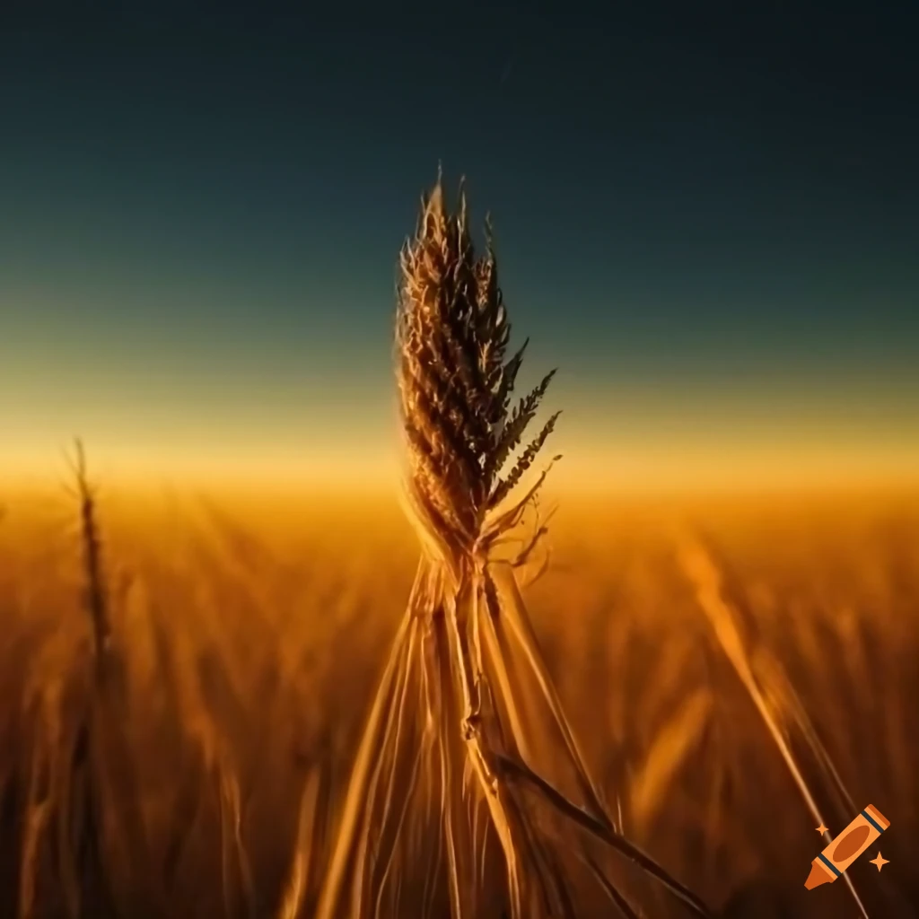 Farro grain in a sun-drenched field on Craiyon