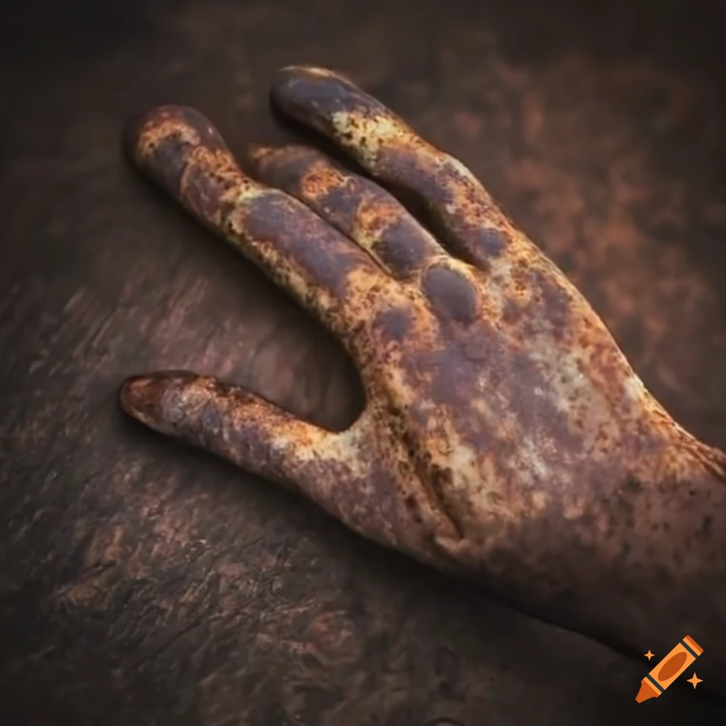 Bent rusty nail pointing upwards on Craiyon