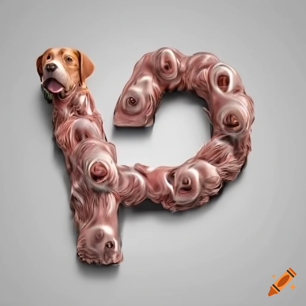 3d render of a letter j made of dog bodies and heads on Craiyon