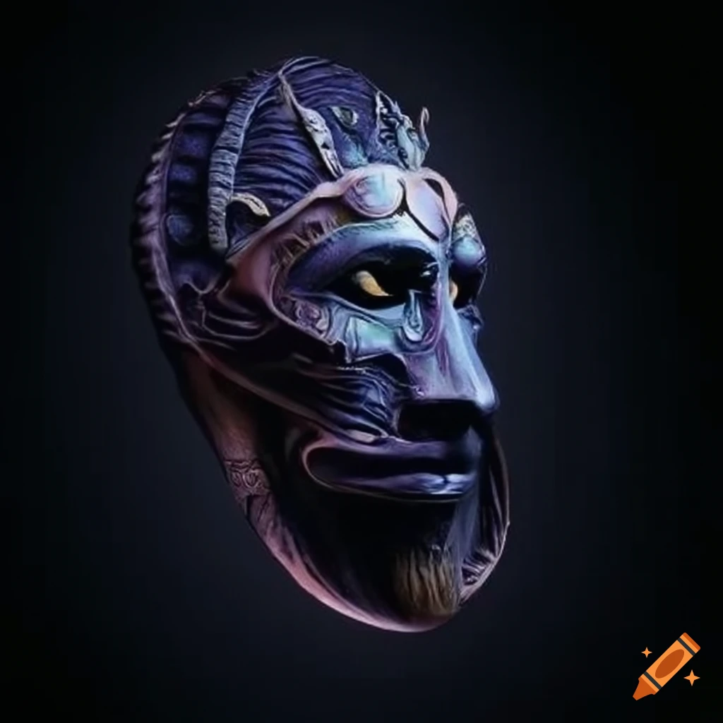 Mask representing the god of night on Craiyon