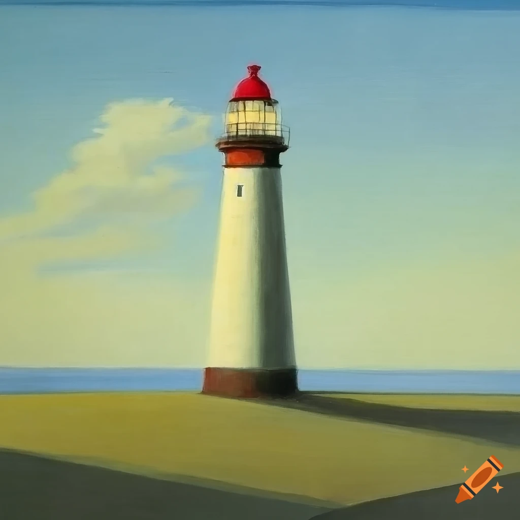 Colorful painting of a lighthouse by george tooker