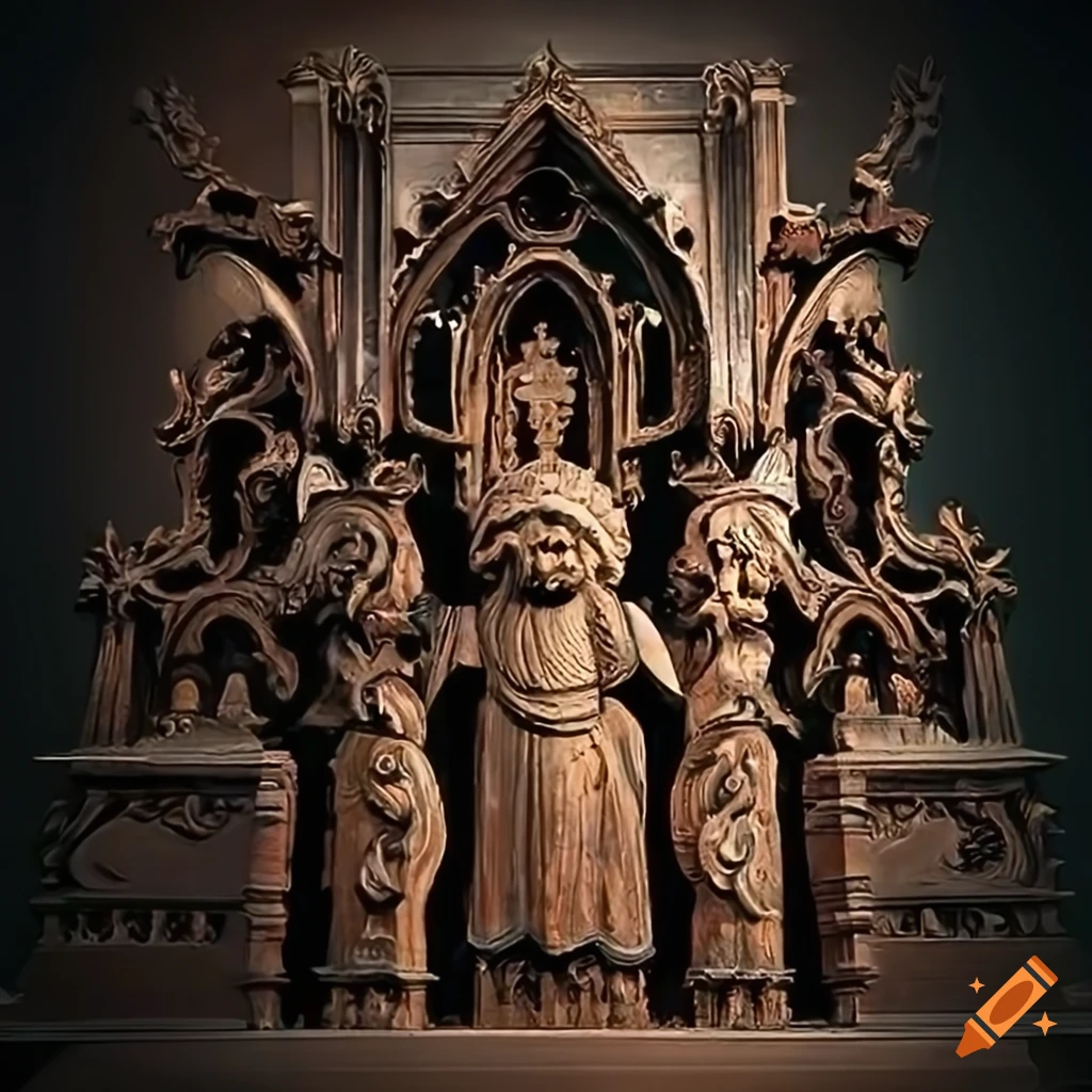 Detailed and vibrant carving artwork on Craiyon