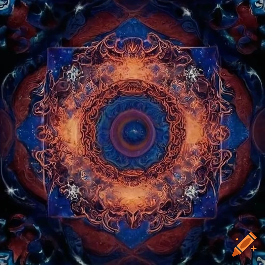 Chinese tiles with cosmic design