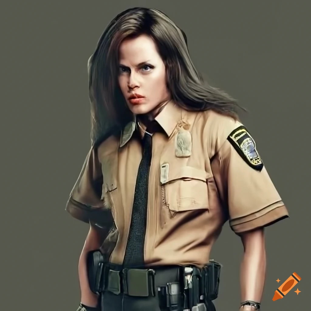 Hyperrealistic police photograph of Officer Fairuza Balk on Craiyon