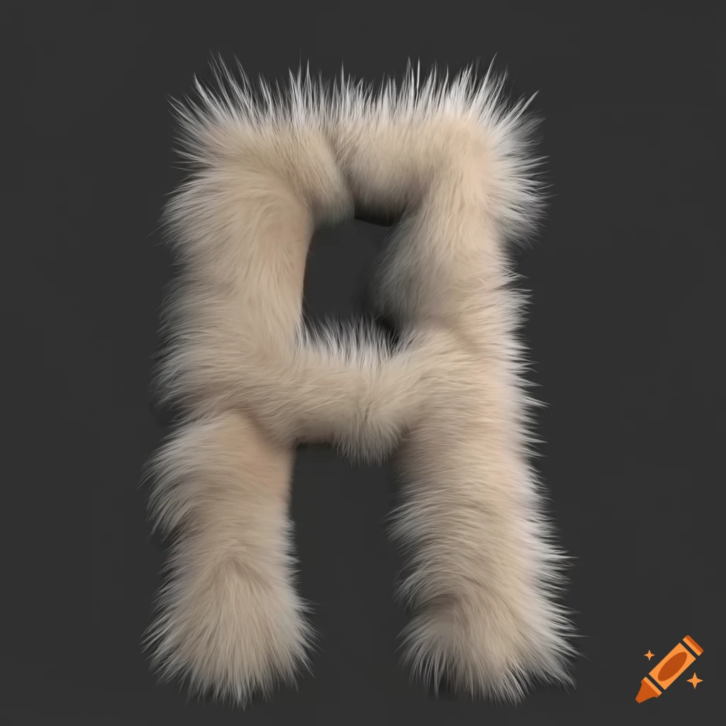 3d render of letter a made with realistic dog fur on Craiyon