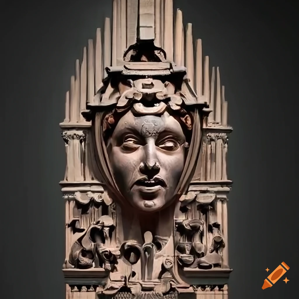 Detailed architectural stave carving