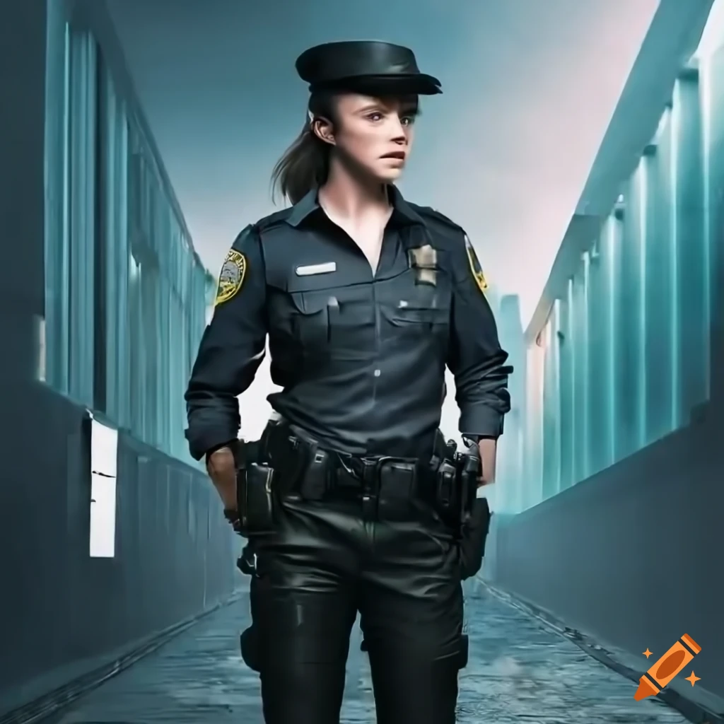 Hyperrealistic police officer portrait on Craiyon