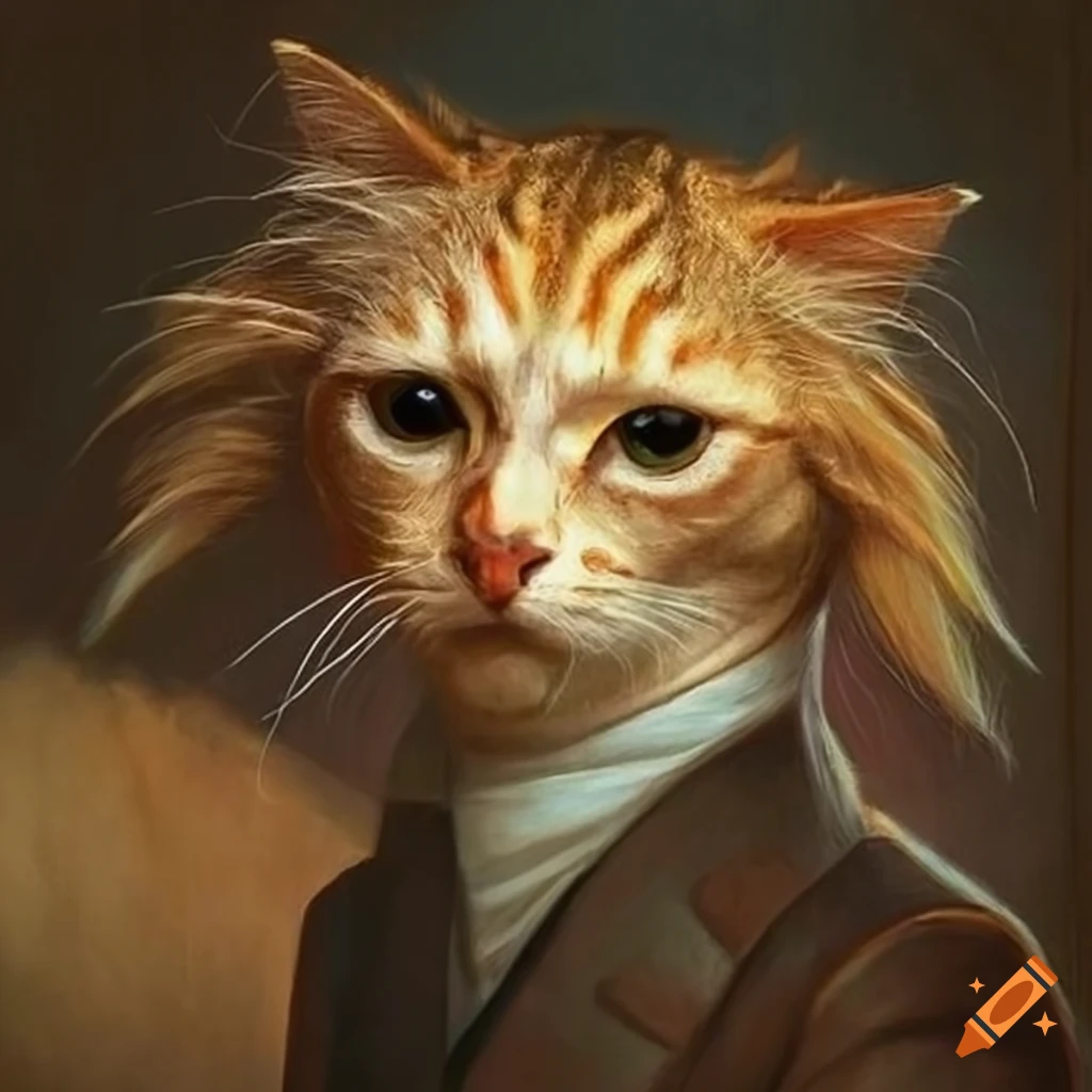 Artistic representation of cats riding a bus