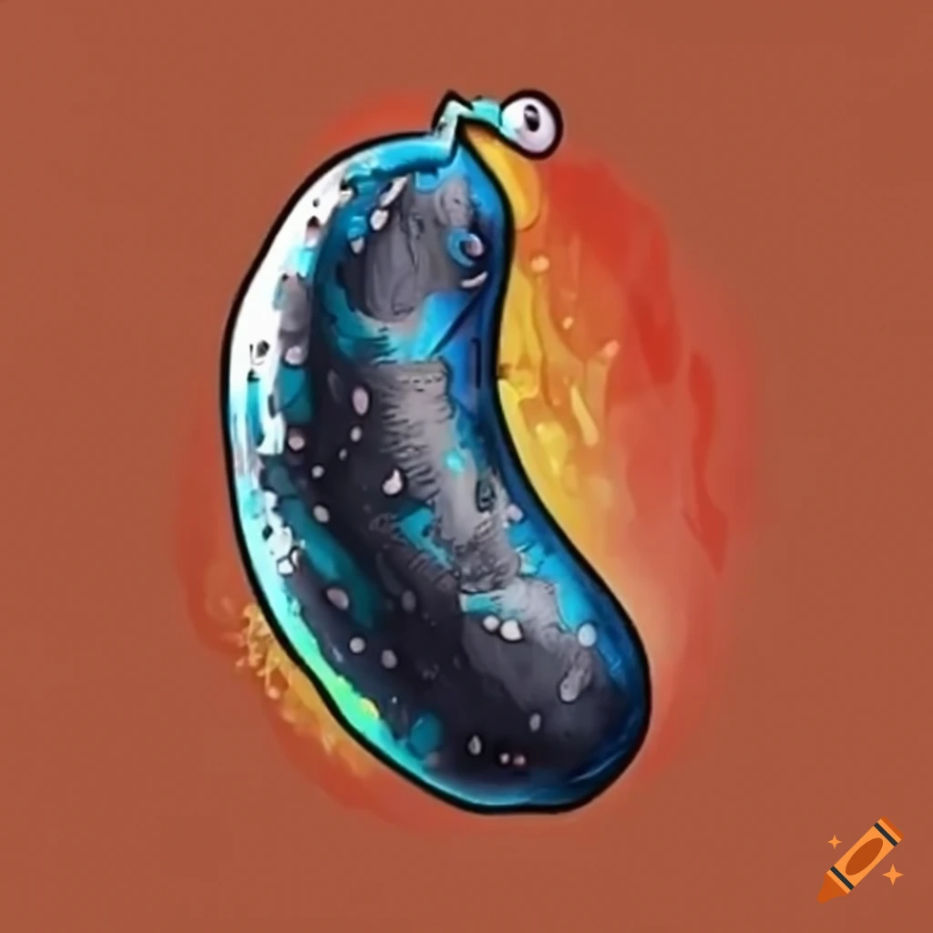 Cartoon rotten egg character with black circular eyes, wearing a dirty ...