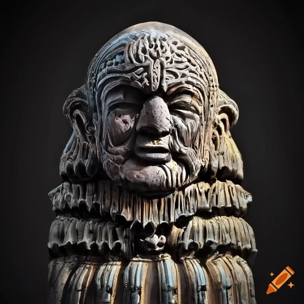 Architectural stave carving in high-definition on Craiyon