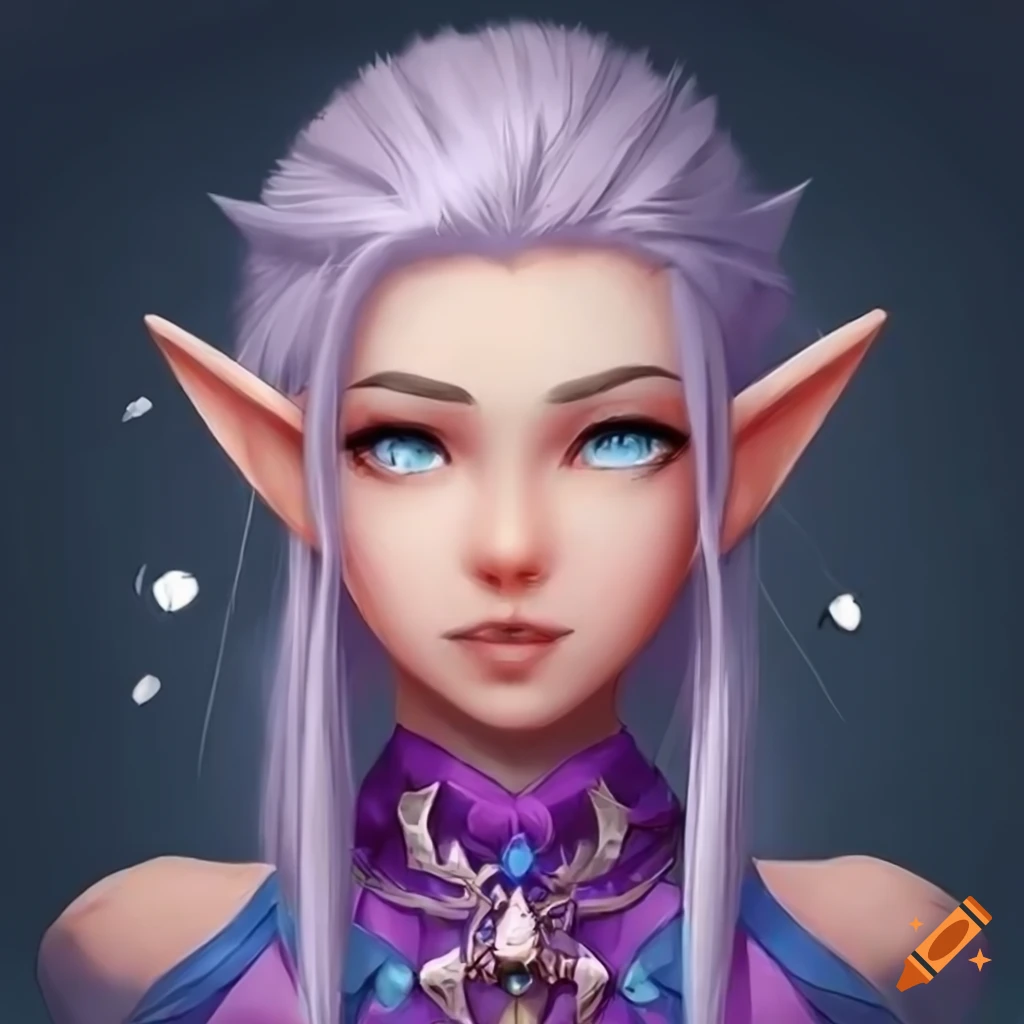 Detailed illustration of a kawaii female elf shaman on Craiyon