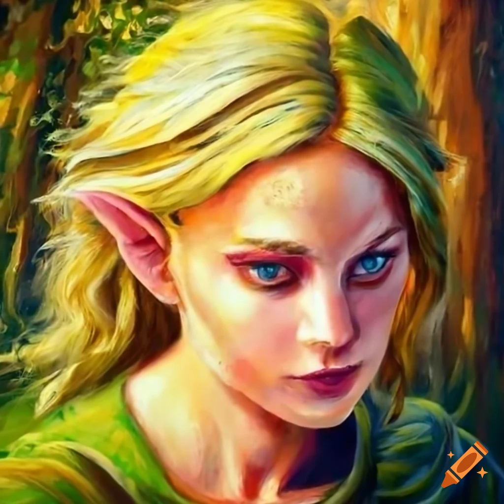 Image of a blonde elf with Ramona Flowers hairstyle in a medieval ...