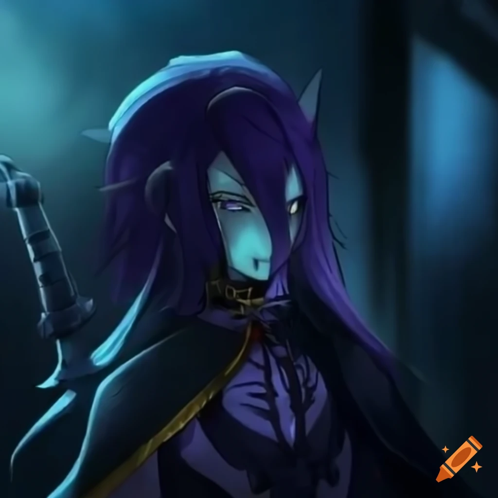 Japanese anime of futuristic vampire templar on Craiyon