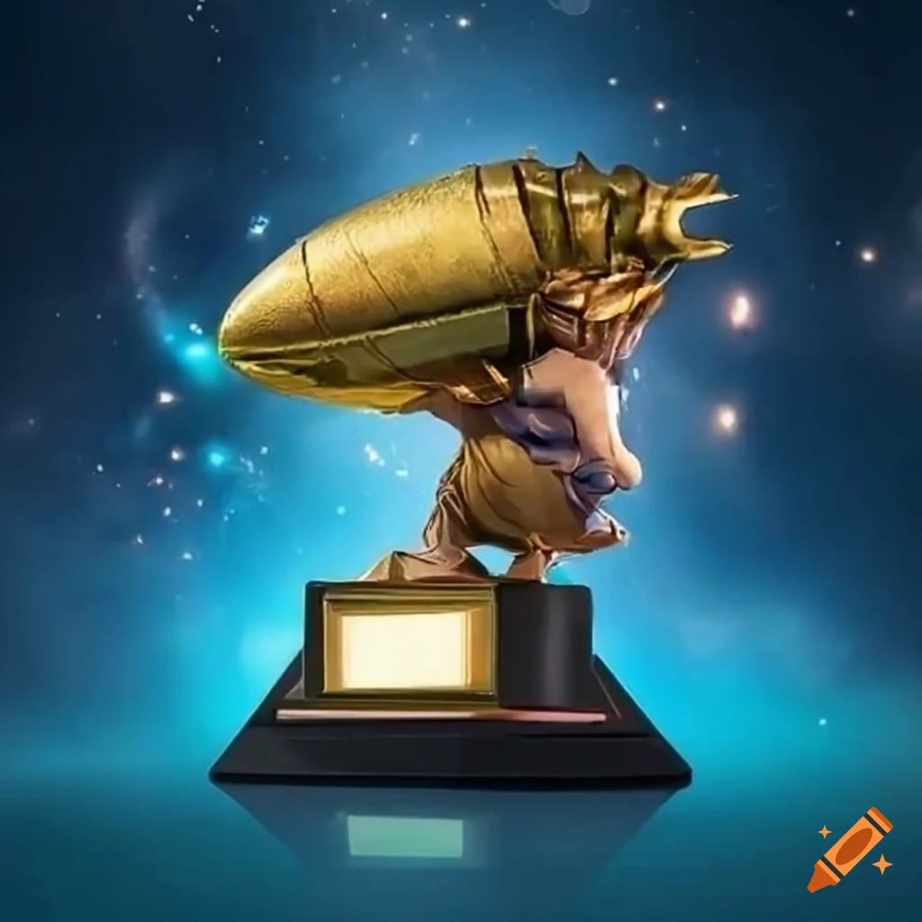 Trophy of a heavy boy booda space fighter on Craiyon