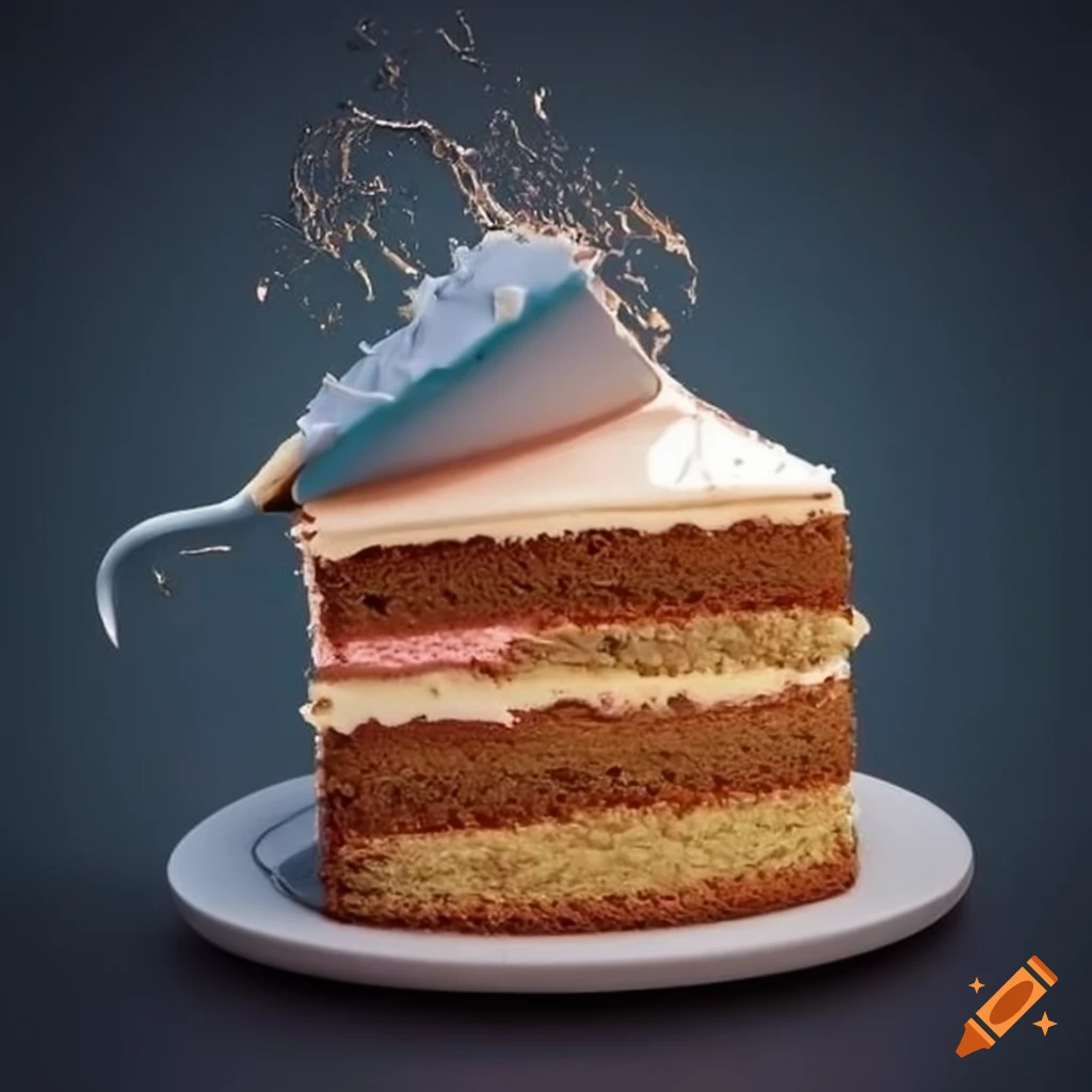 Very sugary cake in a realistic style on Craiyon