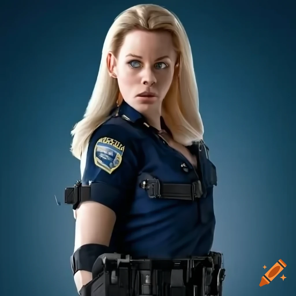 Hyperrealistic police photograph of officer fairuza balk on Craiyon