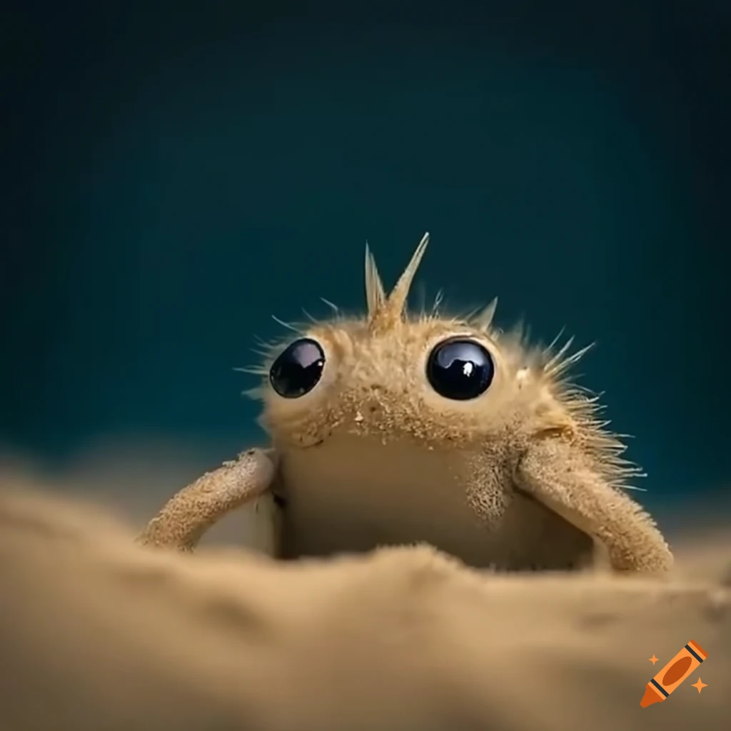 Cute creature covered in sand