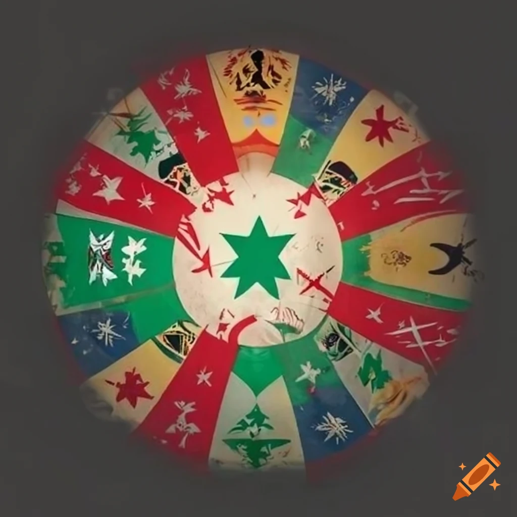 Circle of middle eastern flags