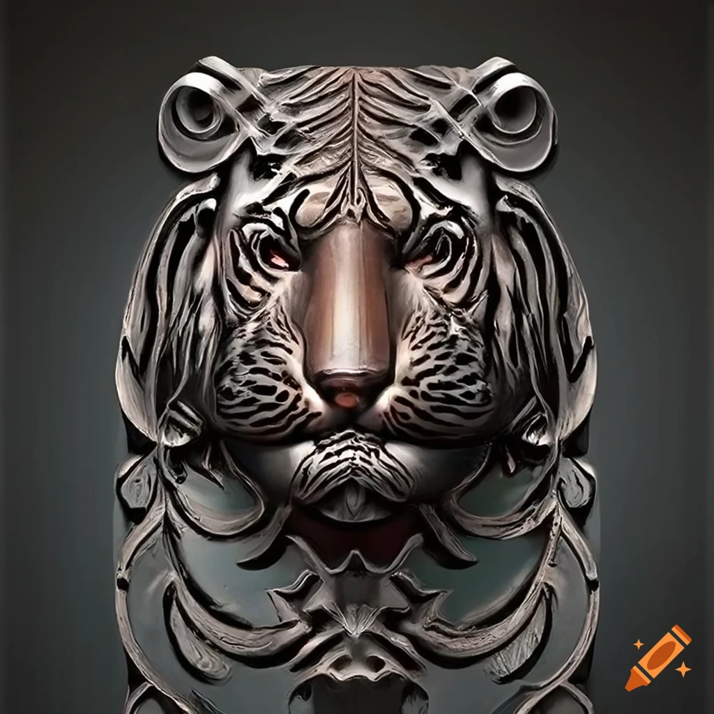 Detailed tiger carving in high definition on Craiyon
