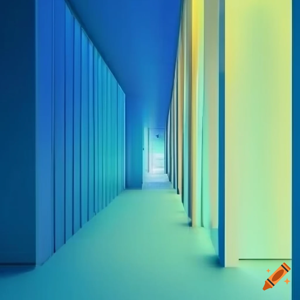 Liminal space with purple and pink colors and brutalist architecture on ...