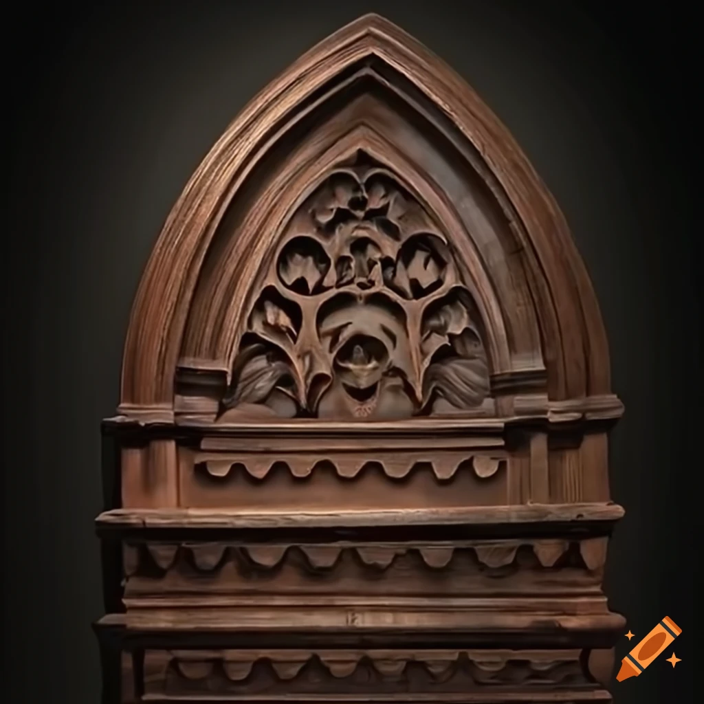 Detailed carving in an architectural library on Craiyon