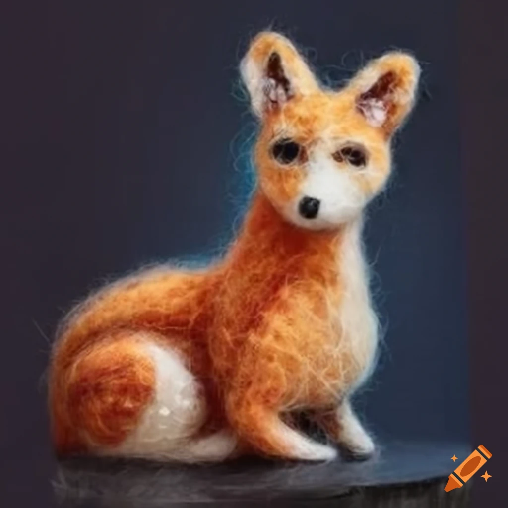 Felted wool animals in fashionable outfits on Craiyon