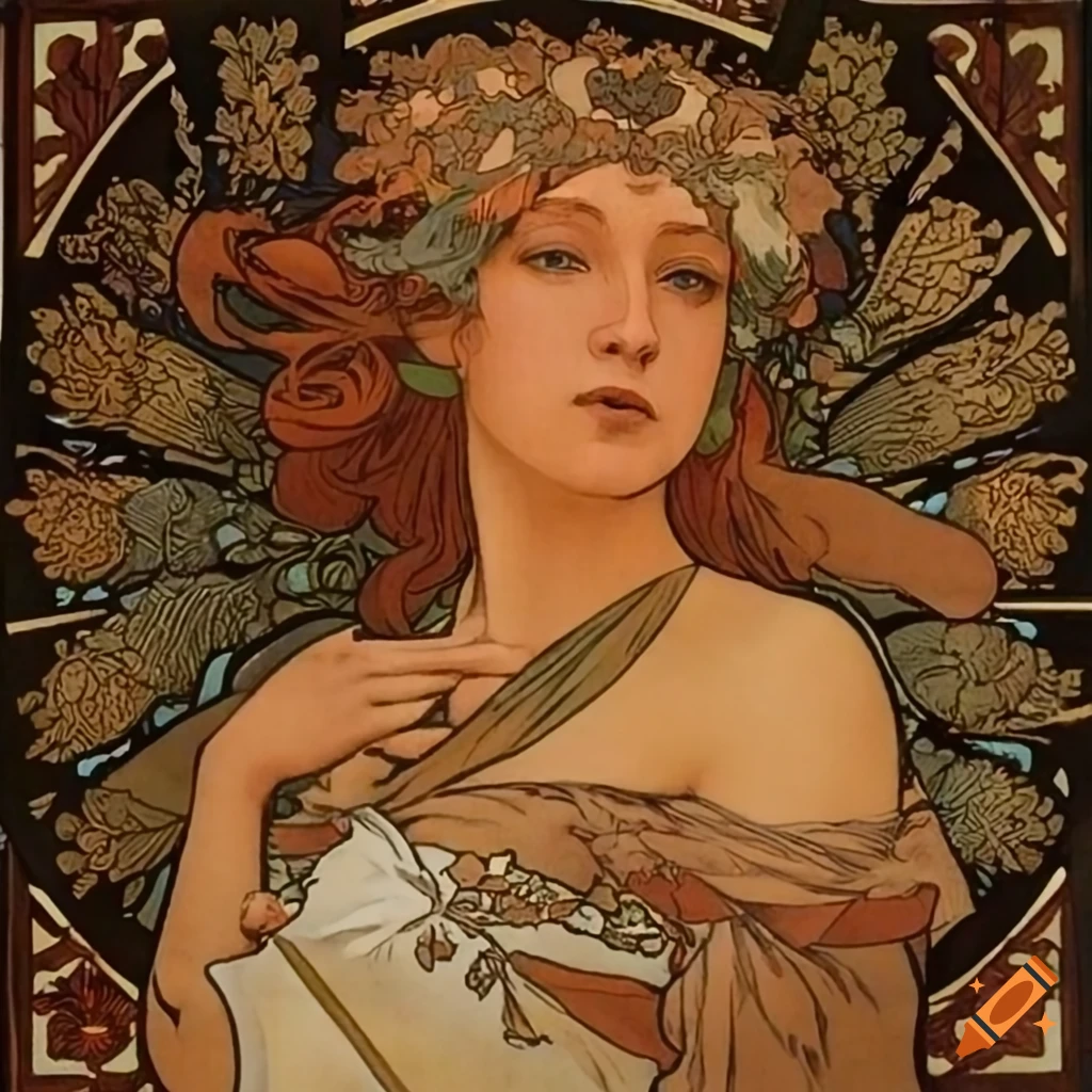 Painting by alphonse mucha in vanuatu on Craiyon