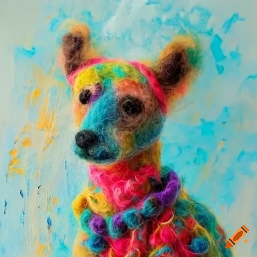 Imaginary creatures made of felted wool on Craiyon