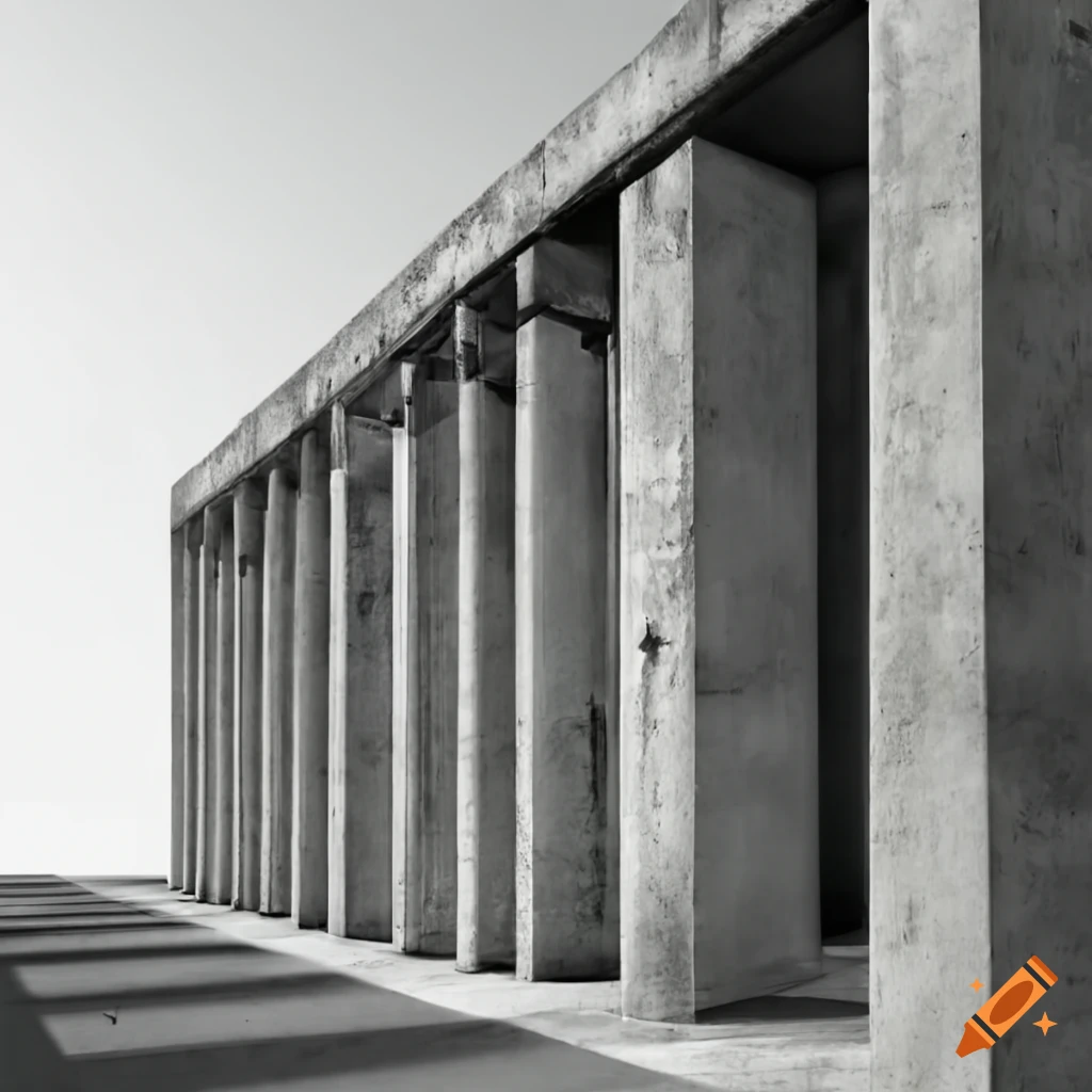 Illusion of brutalist concrete on Craiyon