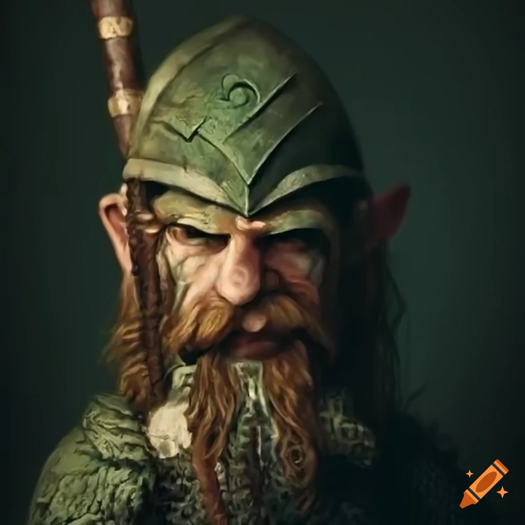 Gnome wizard with a tall blue hat and smoking a long pipe on Craiyon