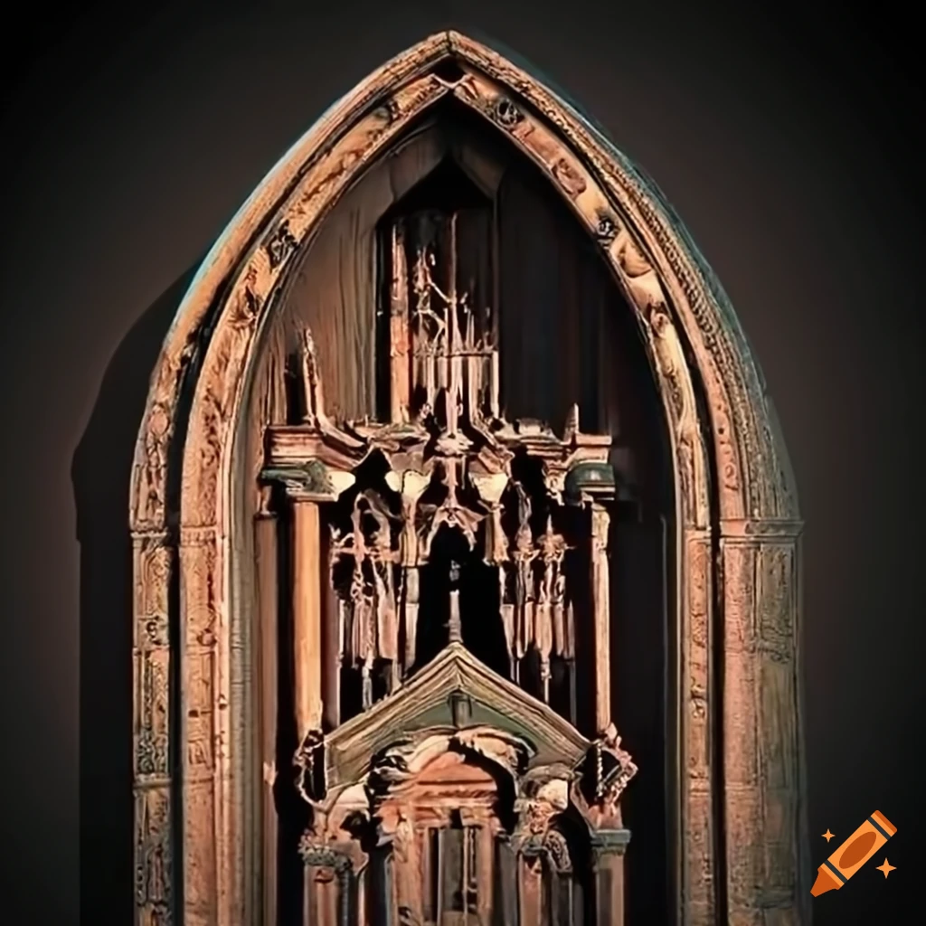 'architectural stave carving' style artwork on Craiyon