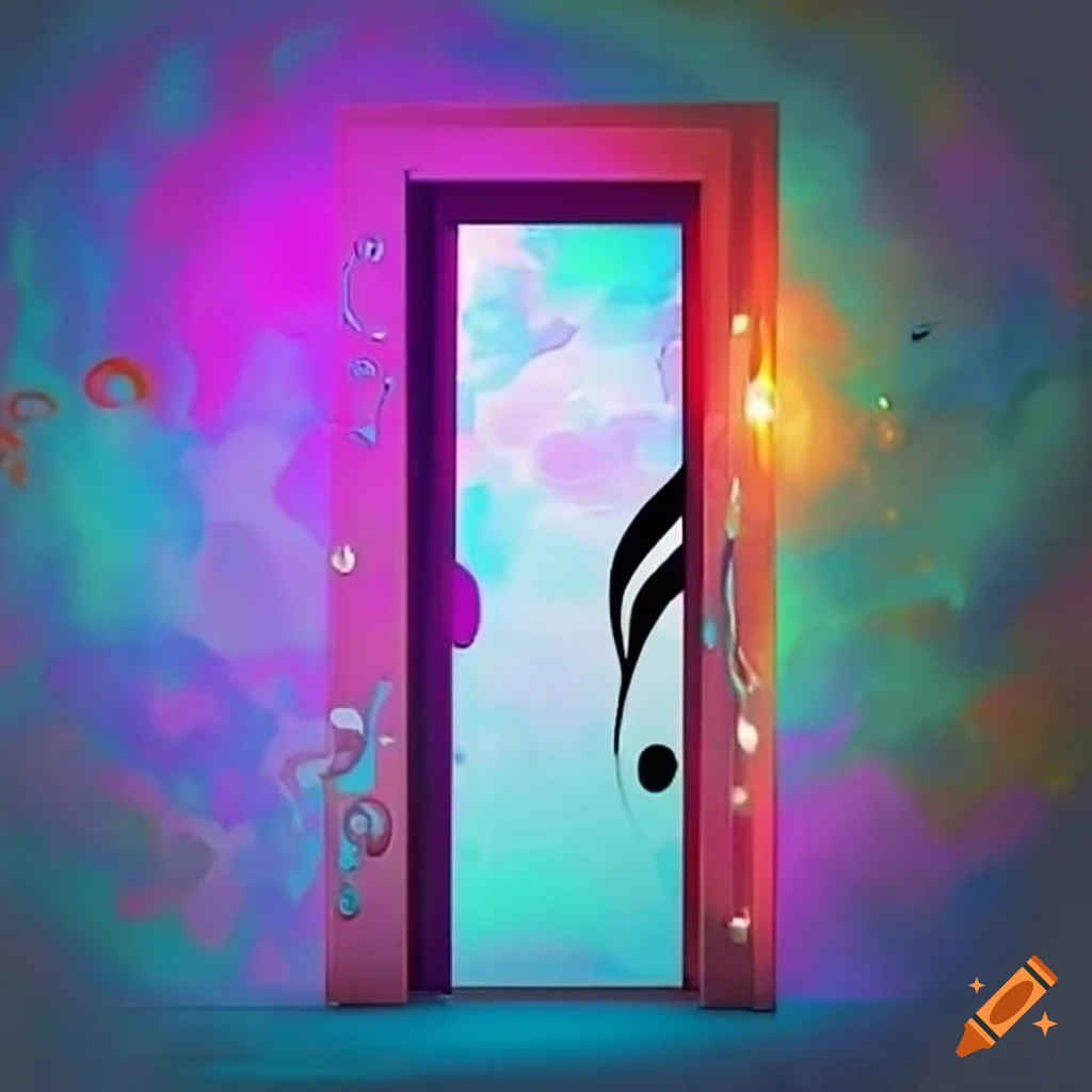 Door that creates music on Craiyon