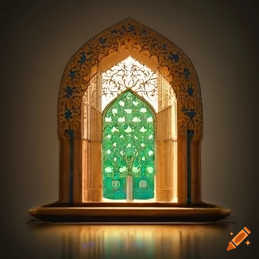 Marble and gold entrance altar of islamic art on Craiyon