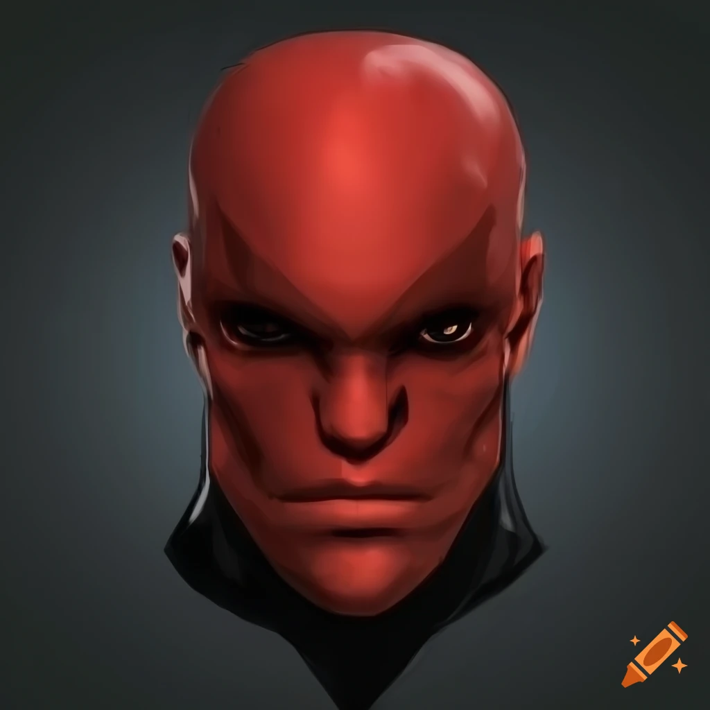 Concept art of a comic book hero's head on Craiyon