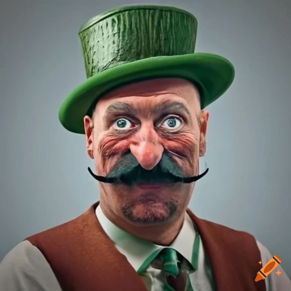 Portrait of a bald german man with a mustache on Craiyon