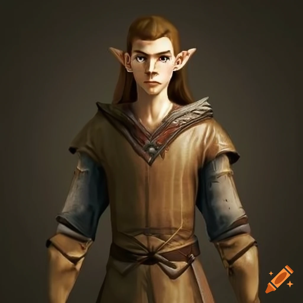 Image of a male elven medieval shopkeep