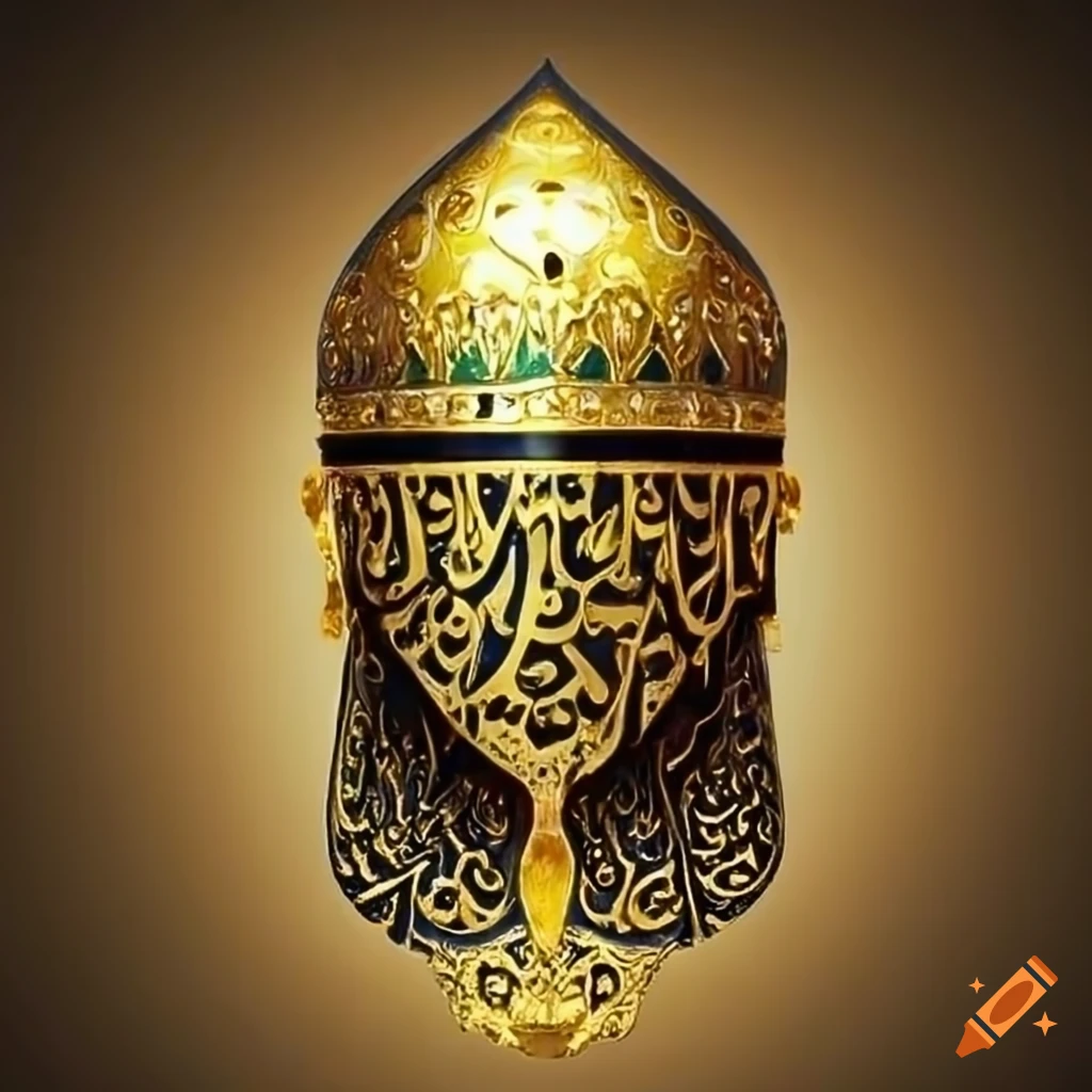 Golden islamic mask profile