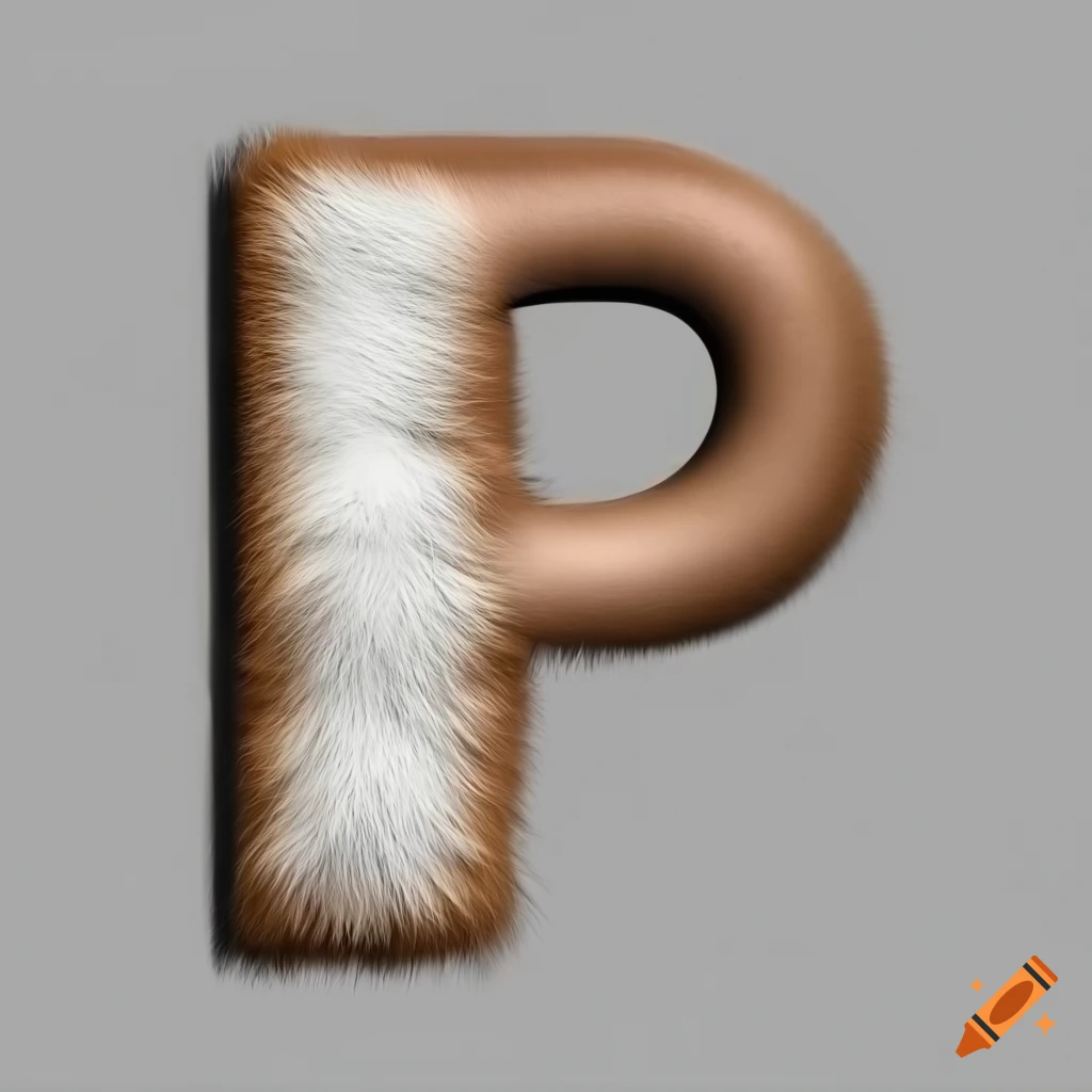 3d render of letter "f" made of dog fur