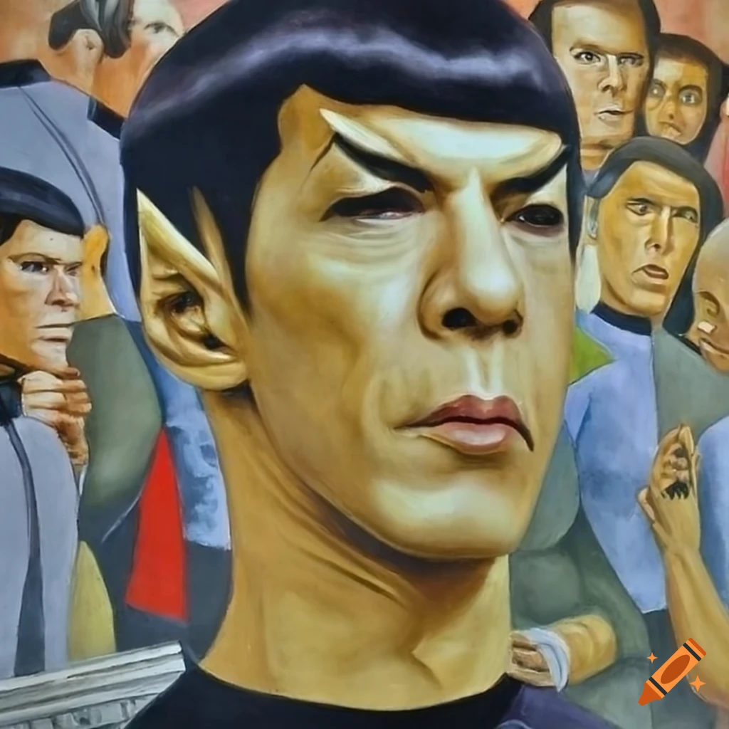 Spock enjoying herbal tobacco on Craiyon