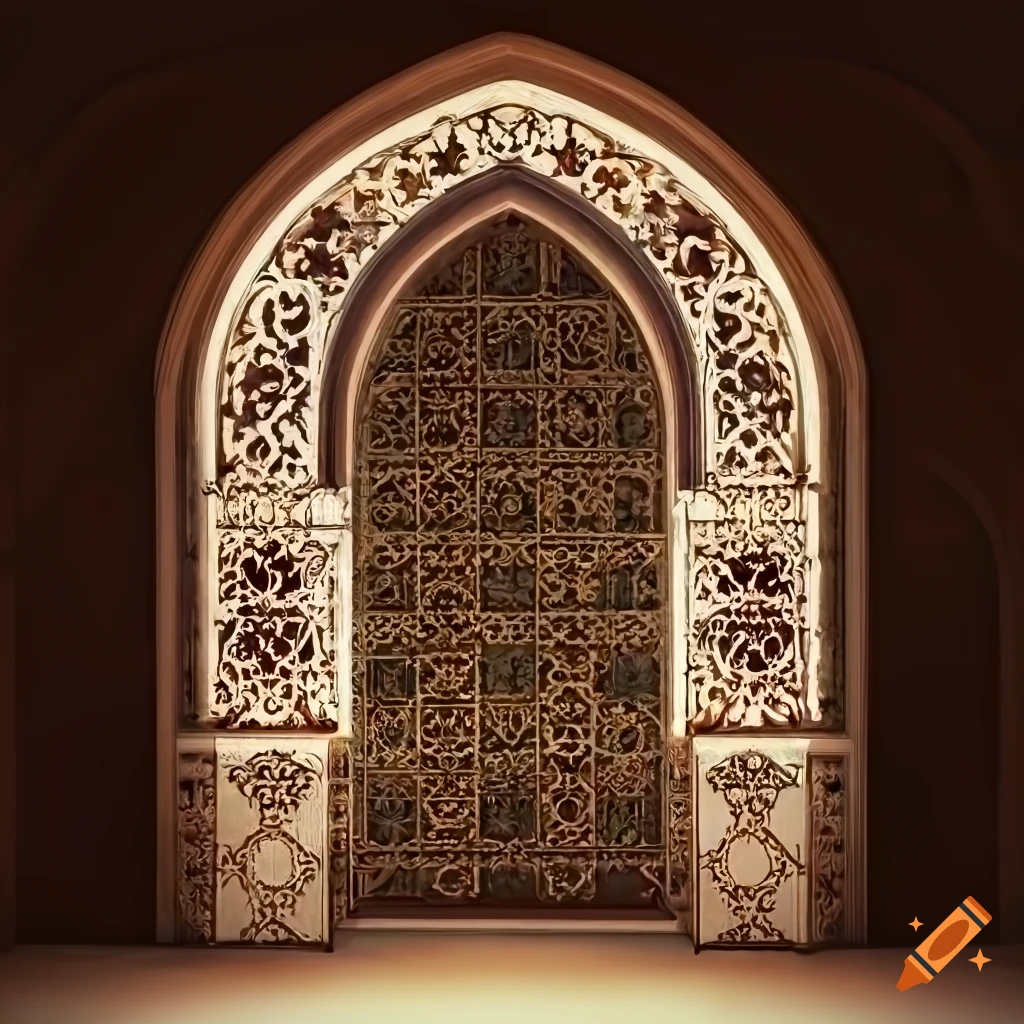 Baroque arched window with islamic ornaments on Craiyon