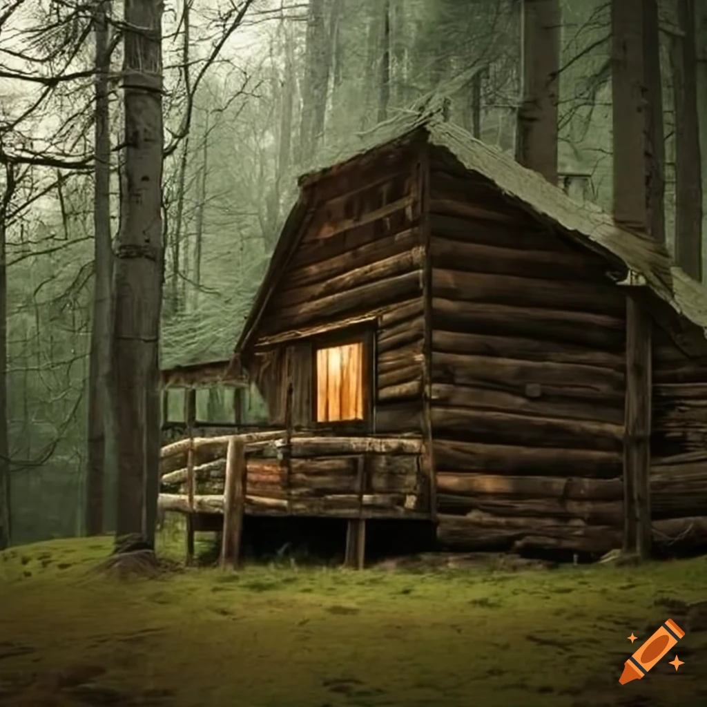 Picture of a rustic cabin in the woods on Craiyon