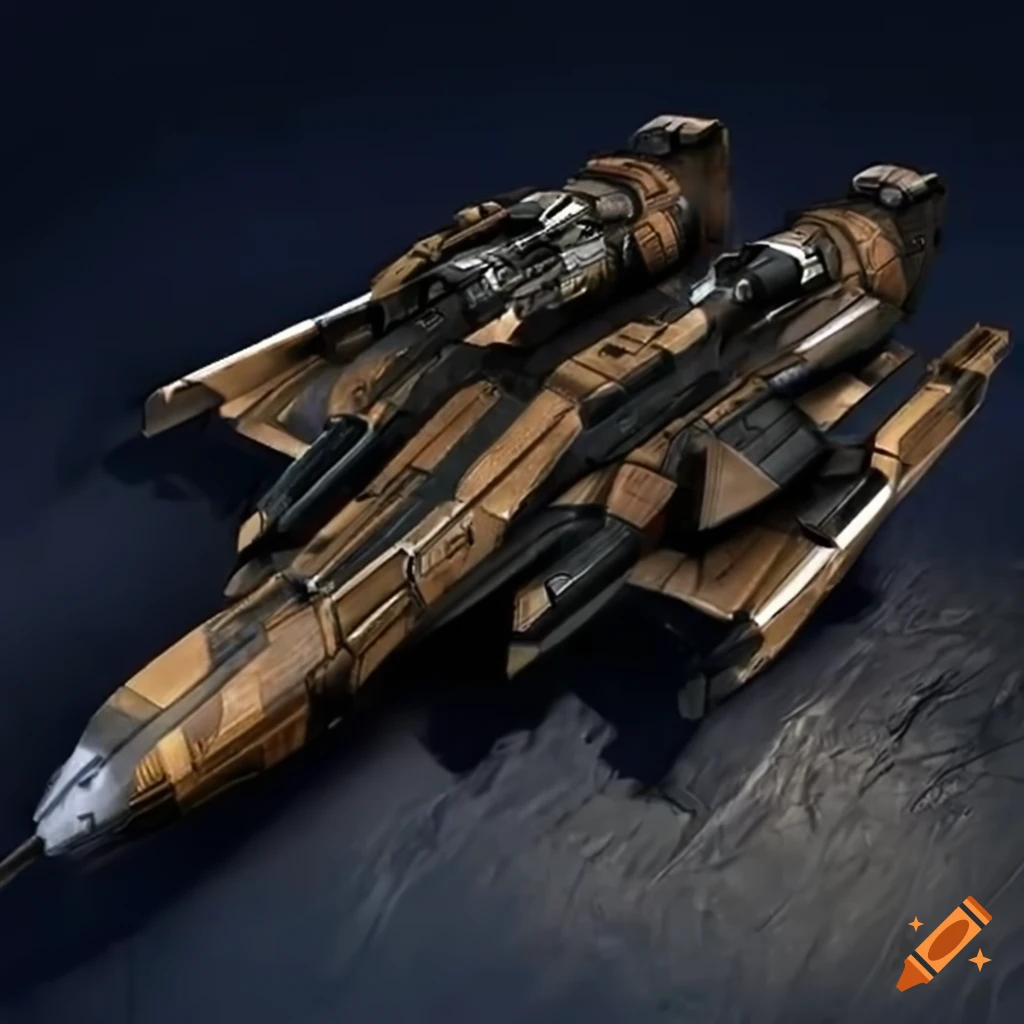 Realistic military light spaceship on Craiyon