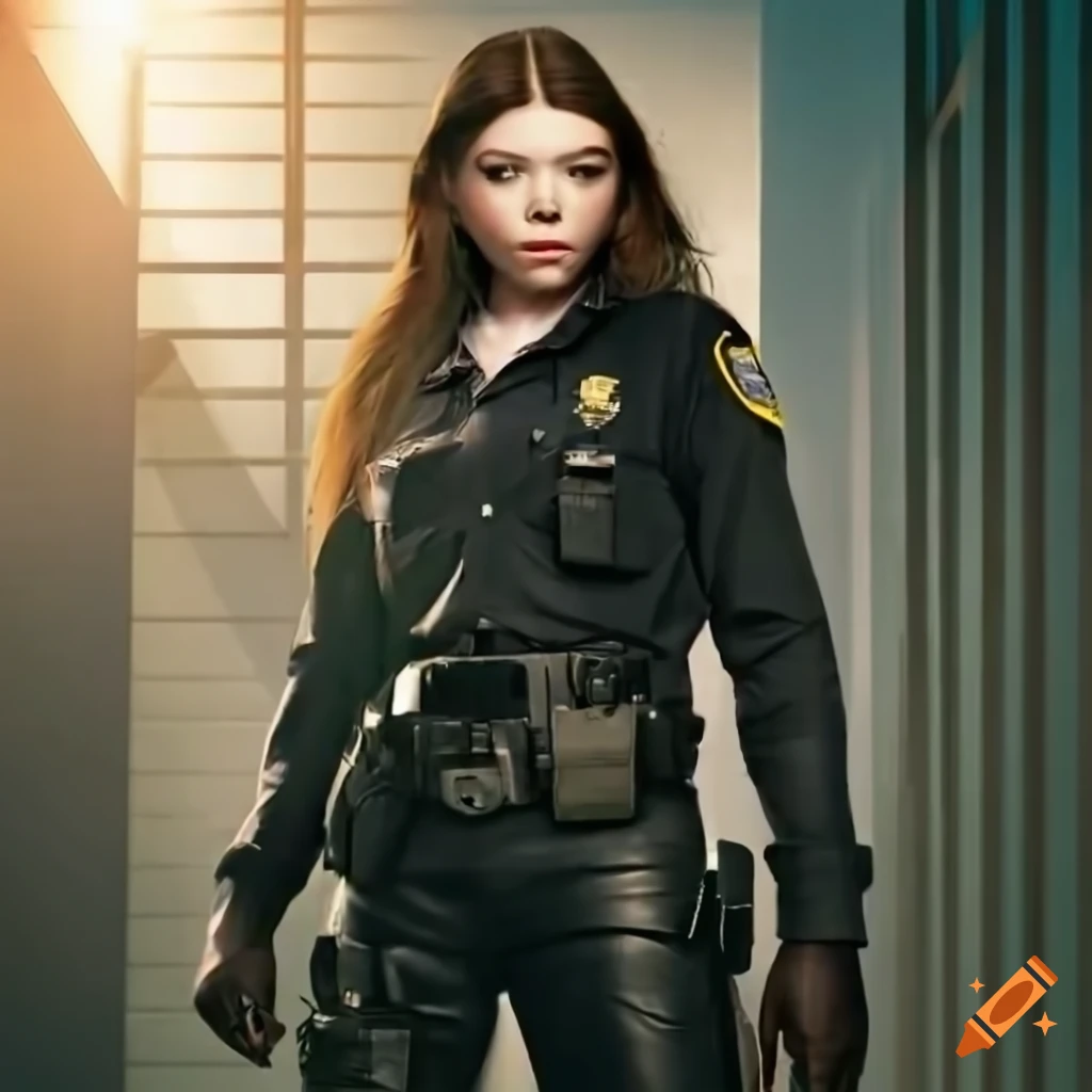 Hyperrealistic police portrait of Officer Michelle Trachtenberg on Craiyon
