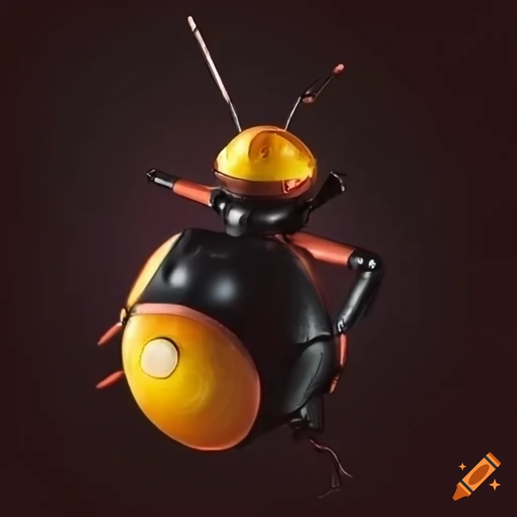 Robotic bee landing on Craiyon