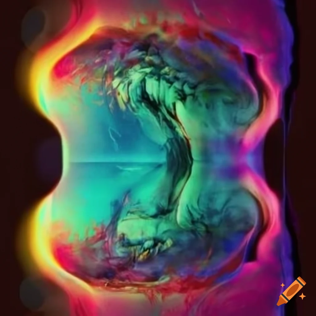 Abstract artwork of incomprehensible shapes and colors on Craiyon