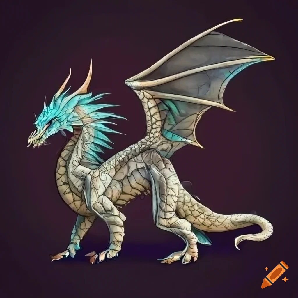Gold anthro dragon with cyan wings and cyan-colored spikes on Craiyon