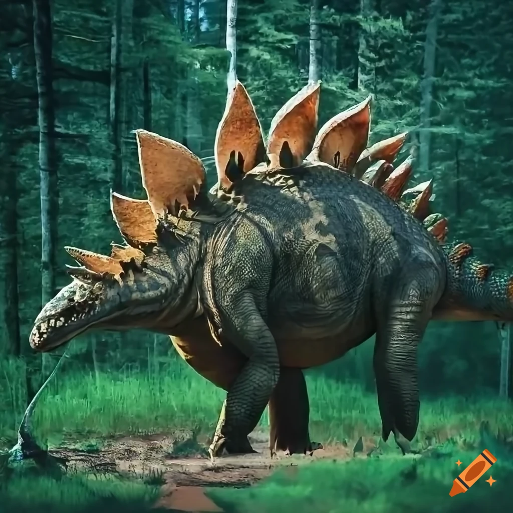 Striped stegosaurus with elephant-like skin texture in british columbia ...