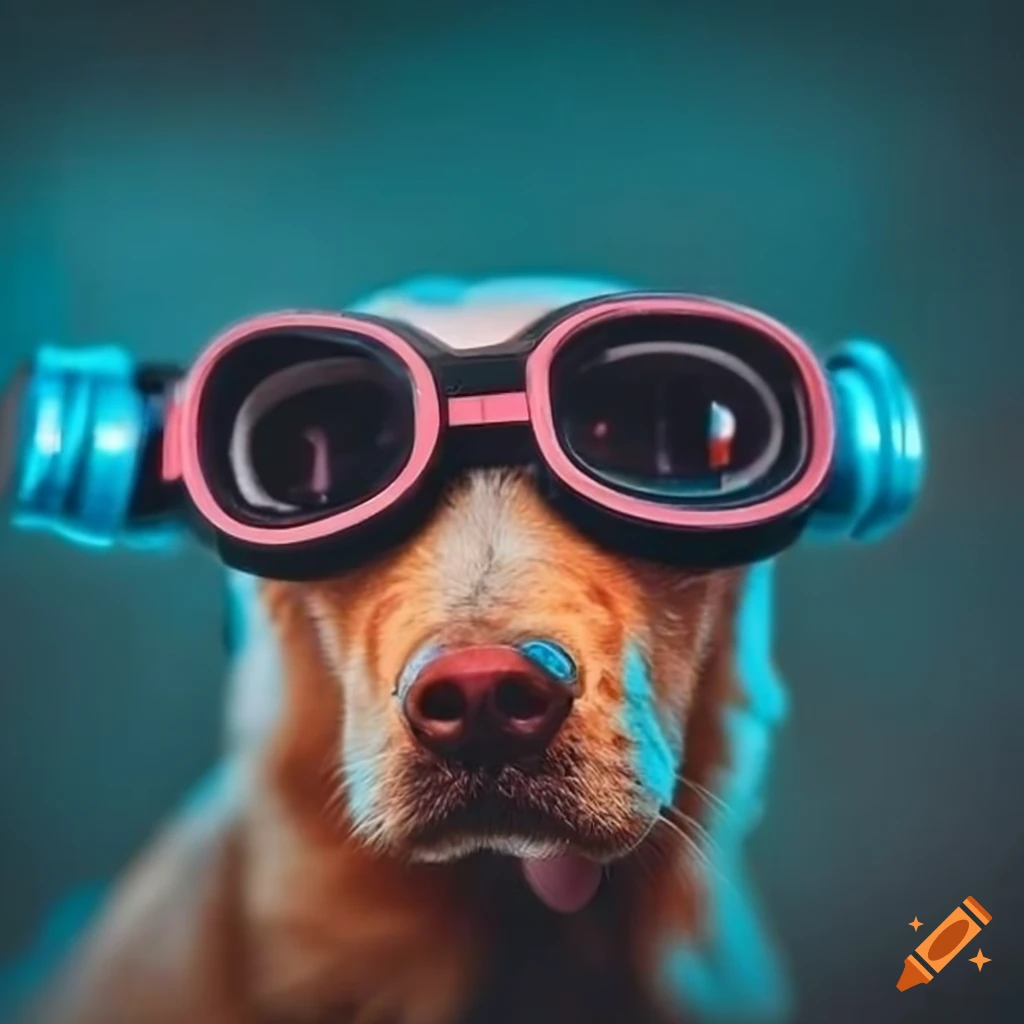 Dog wearing goggles
