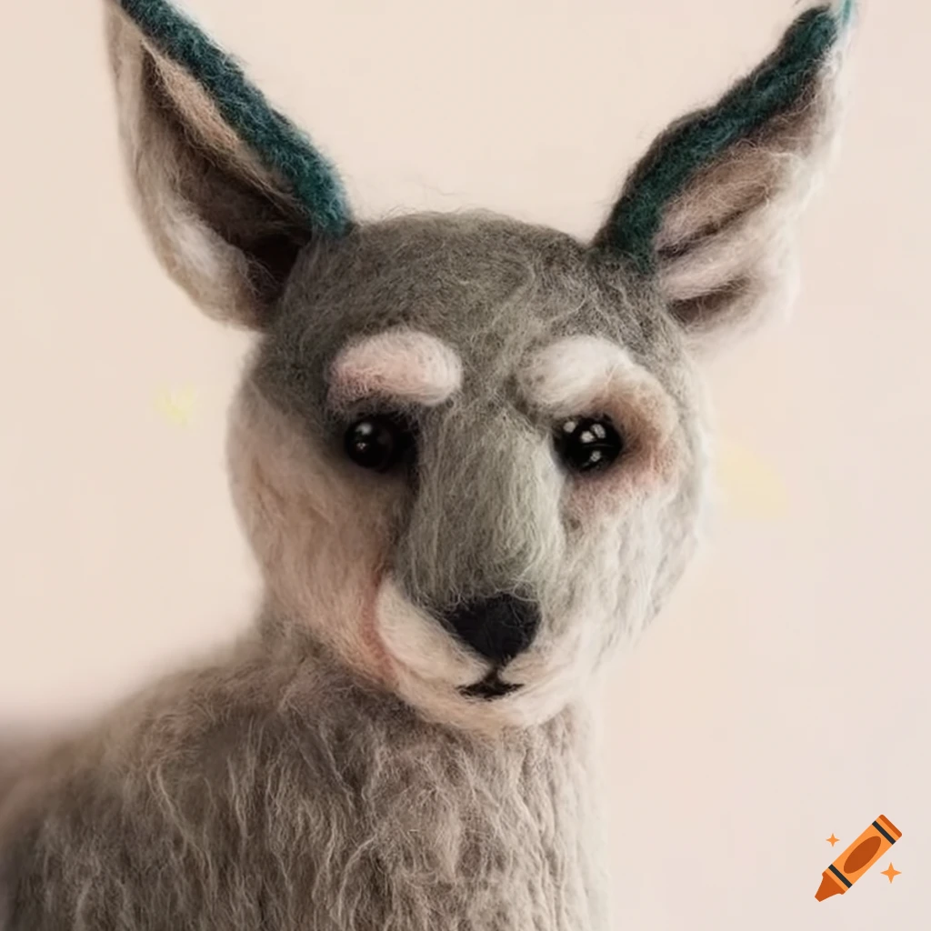 Felted wool animals in fashionable outfits